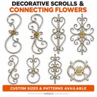 China Customizable Stainless Steel Decorative Scrolls & Floral Ornaments with Polished Silver Finish for Architectural Metalwork for sale