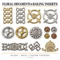 China Customizable Stainless Steel Decorative Scrolls & Floral Ornaments with Polished Silver Finish for Architectural Metalwork for sale