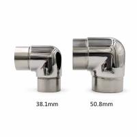 China SS201, SS304 & SS316 Stainless Steel 90° Short Handrail Elbow for 25.4–50.8mm Round Tubes for sale