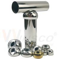 China 201/304 Stainless Steel Railing Ball Top Support with Socket, Perforated Handrail Ball for sale