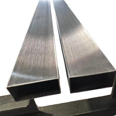China 40×20mm Stainless Steel Rectangular Tube with 180G Hairline Finish in SS201 304 316 Grade for sale
