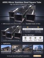 China 600 Grit High Gloss Polished Stainless Steel Square Tube SS201 SS304 SS316 Manufacturer | VVINSCO for sale