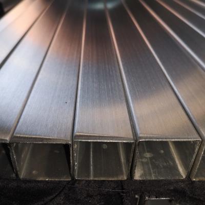 China 40x40mm Brushed Stainless Steel Square Tube SS201 304 316 with 0.4-5.0mm Wall Thickness and Longitudinal Brushed Grain | VVINSCO for sale