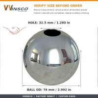 China Polished Stainless Steel Double-Hole Decorative Ball with Customizable Hole Diameter in 201/304/316 Grades for sale