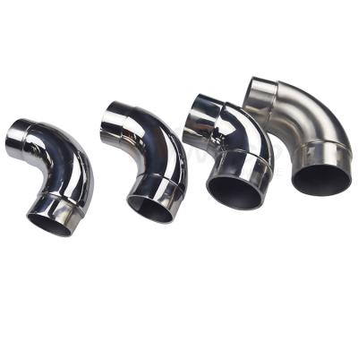 China Custom Surface Finish 201/304/316 Grade Stainless Steel Elbow Handrail Tube Connector in Metric and Inch Sizes for sale