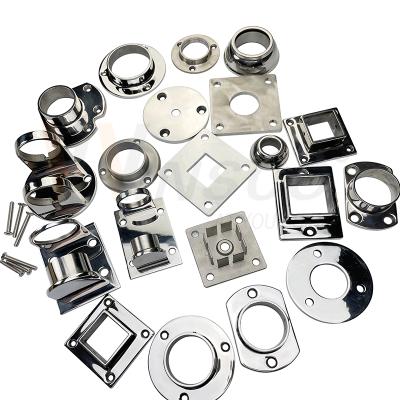China 201/304/316 Stainless Steel Tube Flange & Base Plate for Railing and Handrail Systems for sale