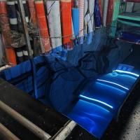 China 4ftx8ft 1220mmx2440mm SS201 Blue Color 8K Mirror Stainless Steel Plate 0.4mm-3.0mm Thickness for sale