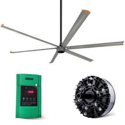 China Powerful Industrial Ceiling Big HVLS Fans for Chicken Farm 24ft 220v 1500w 1300w AMTHI for sale