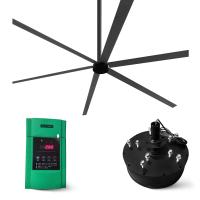 China AMTHI 12ft 24ft 380v 220v 1500w Warehouse Improve Air Circulation Industrial Ceiling Fan for sale
