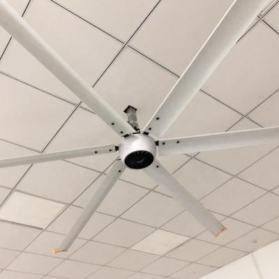 China Customized 12ft 1500w 220v AC Motor Industrial Big HVLS Ceiling Fan for 280-1400m2 Area for sale