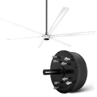 China Summer Air Cooling PMSM Electric HVLS Ceiling Fan Motor for Warehouse 1200w Power for sale