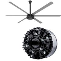 China HVLS DC Motor Large Black 220v 380v 1500w Big Cooling Ceiling Industrial Fan by AMCLING for sale