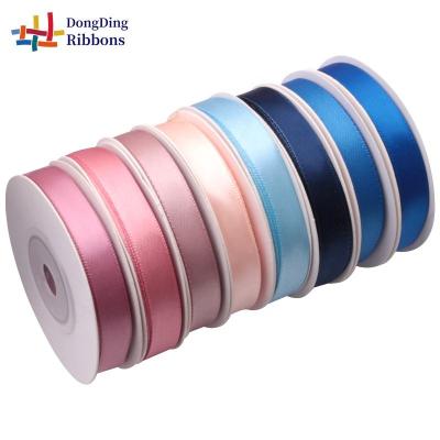 China Wholesale 196 Color Stock 3/8 Inch Plain Satin Ribbon Customized Logo For Gift Packing Flower for sale
