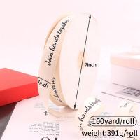 China Wholesale Custom 1 Inch Satin Ribbon Printed Black Logo Polyester Ribbon for Gift Packing Decoration for sale