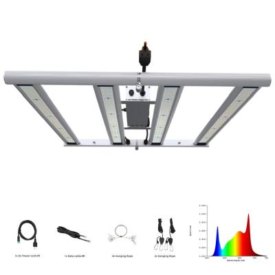 China Galaxy 240W 4 Bars Foldable LED Grow Light Full Spectrum 0-10V Dimmable 3x3 Coverage for sale