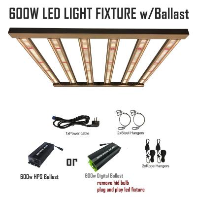 China FCC 600W LED Grow Light Compatible with HPS MH Ballast 1620μmol/s Full Spectrum for sale