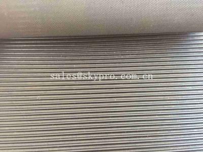 China Safety Soft Black Rubber Flooring Sheet Fine Ribbed for Commercial / Industrial for sale