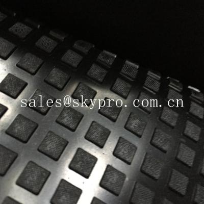 China Solid Square Heavy Duty Rubber Mat With Water Proof Black Color Emboss Top IR Butyl for sale