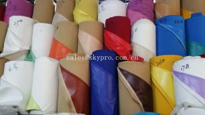 China Raw Synthetic Material PU Leather Embossed Logo for Garment Sofa Faux Rexine for sale