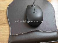 China Non - Slip PU Base Neoprene Rubber Sheet Leather Wrist Rest Comfort Gaming Mouse Pad for sale
