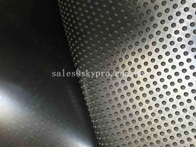 China Anti - Slip Floor Rubber Mat Roll Black Grooved Little Dot Pattern for sale