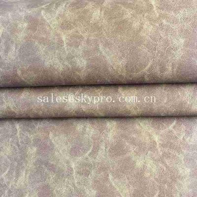 China 0.8mm Soft Crazy Horse Leather Perspiration Absorption No Crease PU PVC Faux Leather for sale