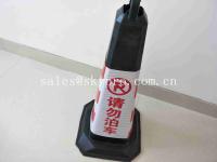 China Road Safety Fluorescent Durable Colorful Flat PE Traffic Cones With Rubber Base for sale
