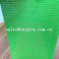 China Tear-Resistant Plastic Sheet Fabric Eyelet Woven Green PVC Coated Fabric Plastic Mesh Fabric for sale