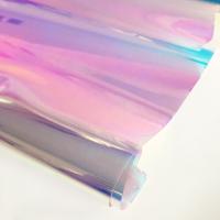 China Transparent Rainbow Dichroic Iridescent PVC Film Plastic Sheet for Custom Size Raincoat and Decoration for sale