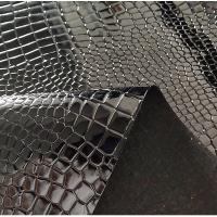 China Wholesale 1.35mm Thick Black Genuine Crocodile Emboss Leather Skin Fabric for Shoes Handbag Belt Bag Wallet for sale