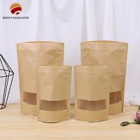 China Custom Printed Brown Kraft Paper Stand Up Ziplock Zipper Bag for sale