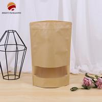 China Custom Printed Brown Kraft Paper Stand Up Ziplock Zipper Bag for sale