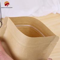 China Custom Printed Brown Kraft Paper Stand Up Ziplock Zipper Bag for sale