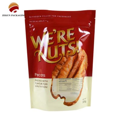 China 1000g Capacity Moisture Proof Flat Bottom Zipper Food Packaging Bag Custom Thickness for sale