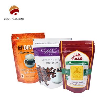 China Custom Printed Stand Up Pouches Food Packaging with Zipper 10 Colors for sale