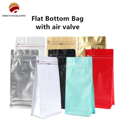 China Custom Printed Resealable Coffee Bags 200g with Valve and Zipper Moisture Proof Stand Up Pouch for sale