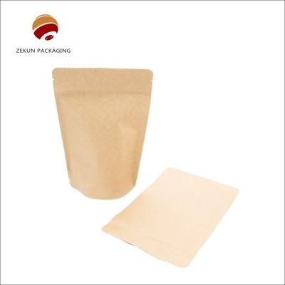 China Gravure Printing Kraft Paper Stand Up Ziplock Bags 500g 1kg Moisture Proof Food Packaging for sale