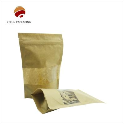 China Custom Kraft Paper Bag with Ziplock Moisture Proof Gravure Printing 1kg 5kg Food Packaging for sale