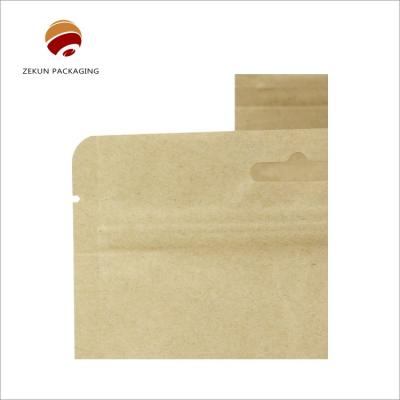 China Moisture Proof Brown Kraft Paper Grocery Bag Custom Size 1kg 5kg for sale