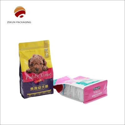 China Customized Pet Food Pouch with Zipper Moisture Proof Animal Feed Packaging Bags PET/AL/PE 10 Colors for sale