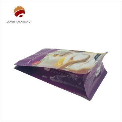 China Custom Flat Bottom Stand Up Aluminum Foil Bags with Zipper Food Grade 10 Colors Gravure Printing for sale