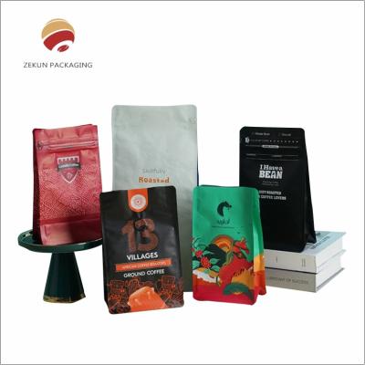 China Custom Printed Flat Bottom Snack Packaging Bags Gravure Printing 10 Colors Moisture Proof for sale