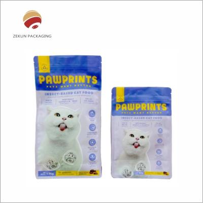 China Custom Gravure Printed Pet Food Pouch PET/AL/PE 3 Side Seal Stand Up Zipper Bag Up to 10 Colors for sale