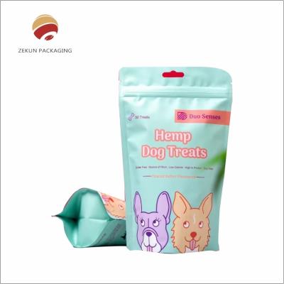 China Eco Friendly Pet Food Flat Bottom Pouch Bags with Zipper 30,000pcs MOQ for sale