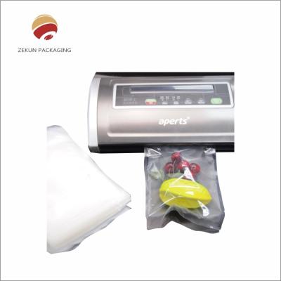 China Custom Printed PA/PE Transparent 3 Side Vacuum Sealer Bag for Food Preservation 8x12 Inch for sale