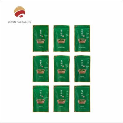 China Customizable 250g 500g Tea Packaging Bags Matt or Shiny Finish Foil Laminated for sale