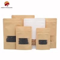 China Custom Printed Brown Kraft Paper Stand Up Ziplock Zipper Bag for sale