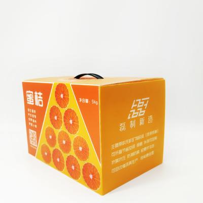 China Food Orange Flexo Packing Boxes With Handles Anti Collision for sale