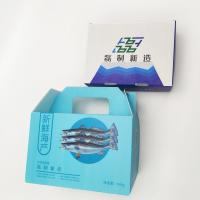 China SGS Blue Seafood Packaging Boxes With Handles Waterproof for sale