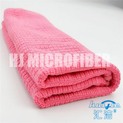 China Microfiber Cleaning Cloth pink check 80% polyester and 20% polyamide household cleaning towel for sale